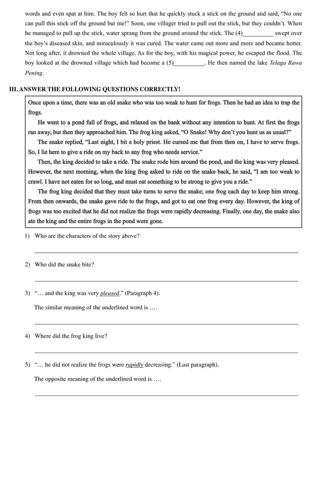 Contoh Soal Teks Naratif