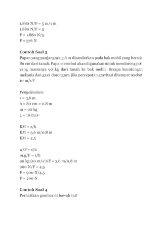 Contoh soal tentang bidang miring | DOCX