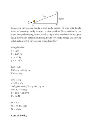 Contoh soal tentang bidang miring | DOCX