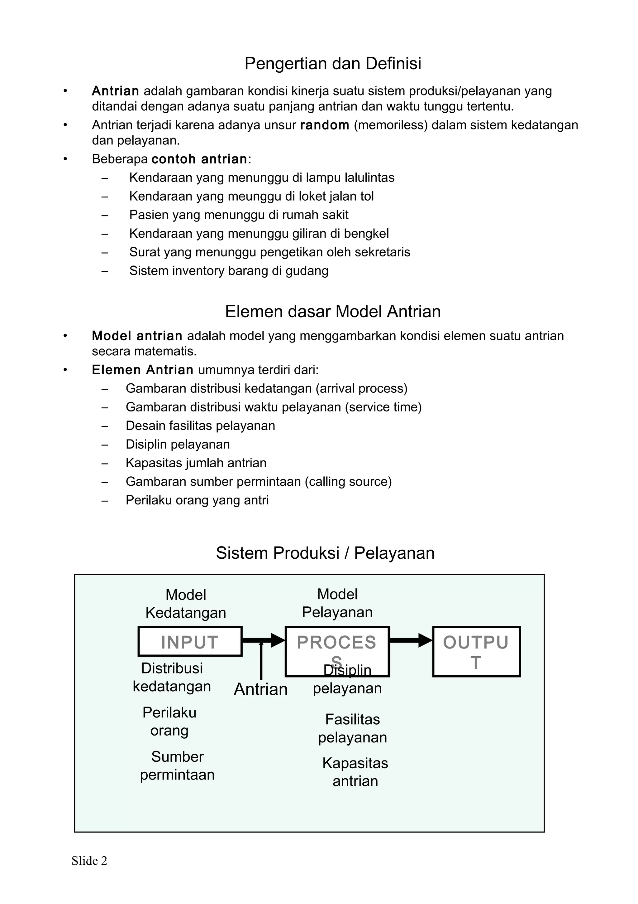 Contoh soal Teori antrian khusus Poisson | PPT