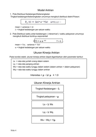 Contoh soal Teori antrian khusus Poisson | PPT