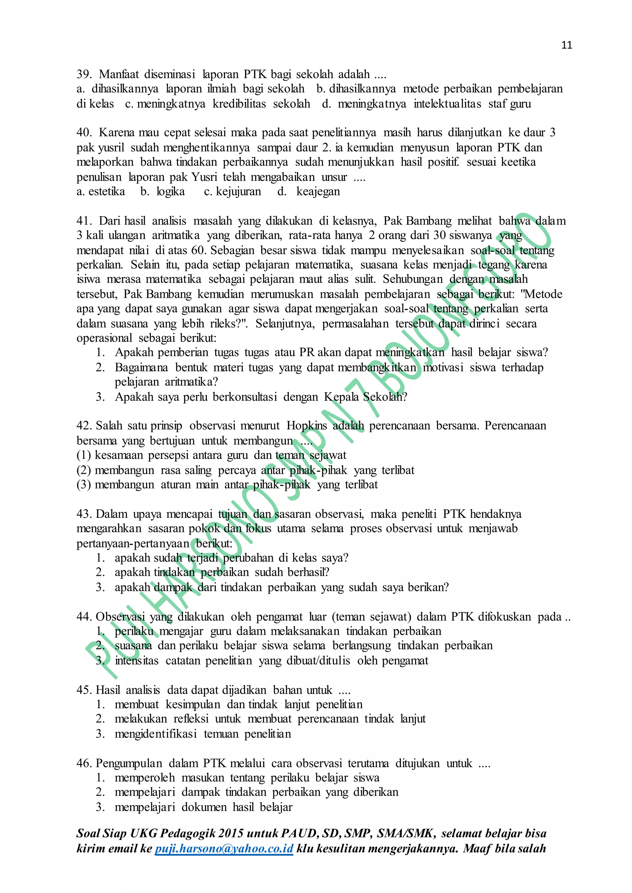 Contoh soal ukg | DOCX
