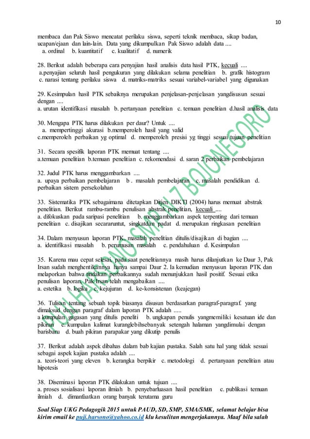 Contoh soal ukg | DOCX