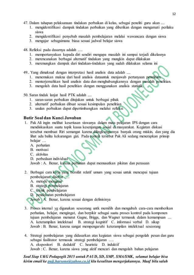 Contoh soal ukg | DOCX