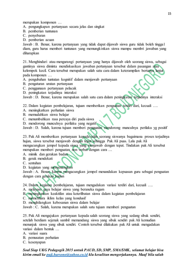 Contoh soal ukg | DOCX