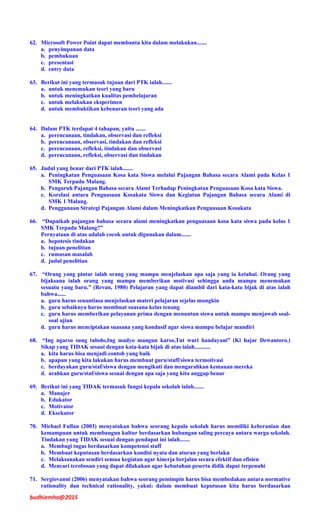 Contoh soal ukg kepala sekolah 2015 | PDF