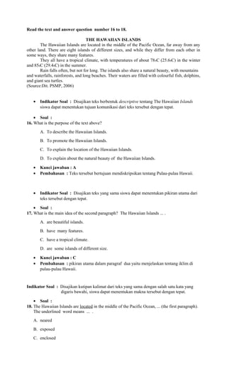 Contoh soal un bahasa inggris smp paket 3 | DOC | Woodworking | Arts ...