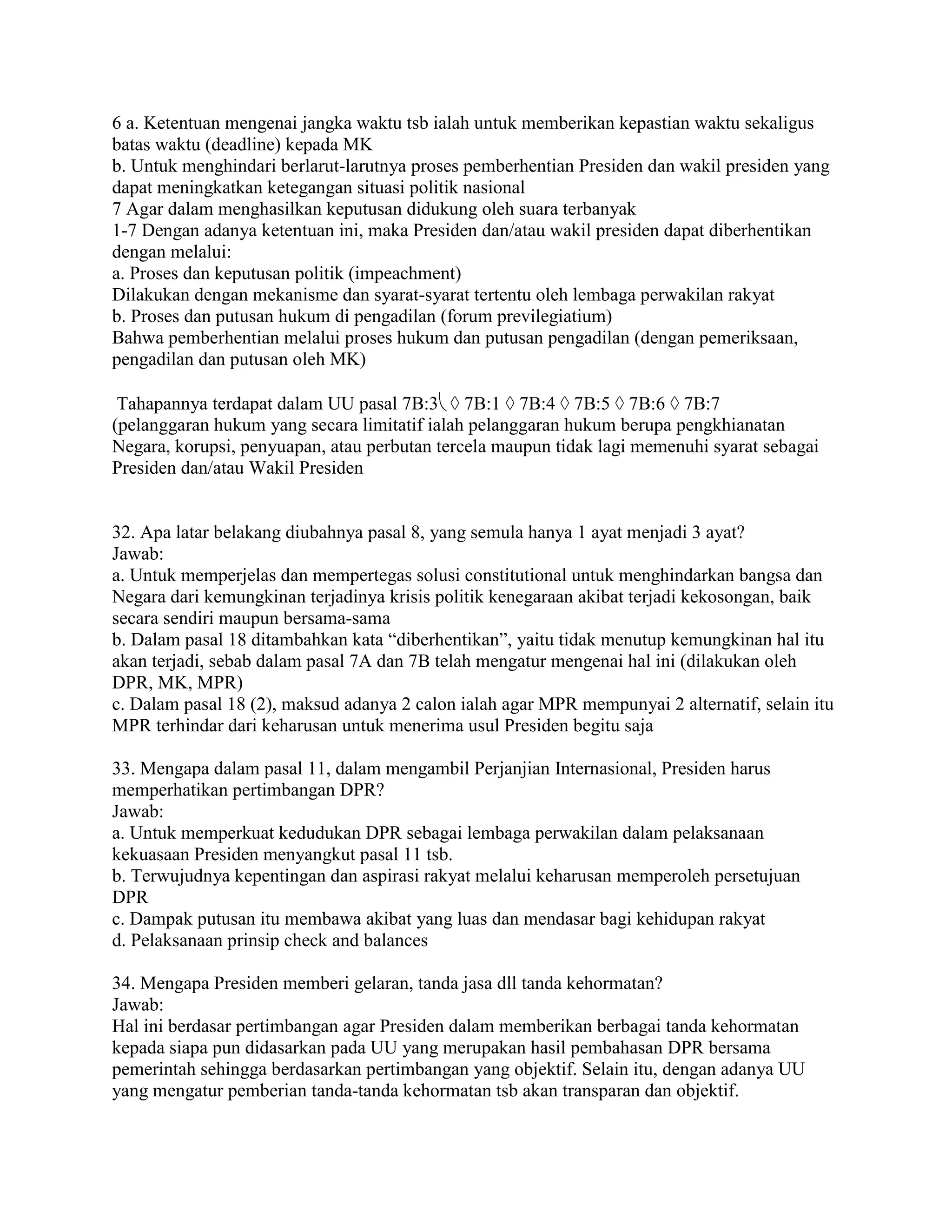 Contoh soal undang undang dan tap mpr ii | DOCX