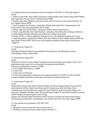Contoh soal undang undang dan tap mpr ii | DOCX