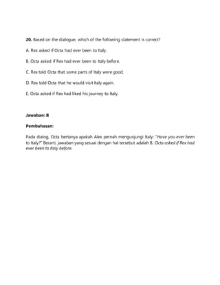 Contoh soal usbn b.inggris | PDF