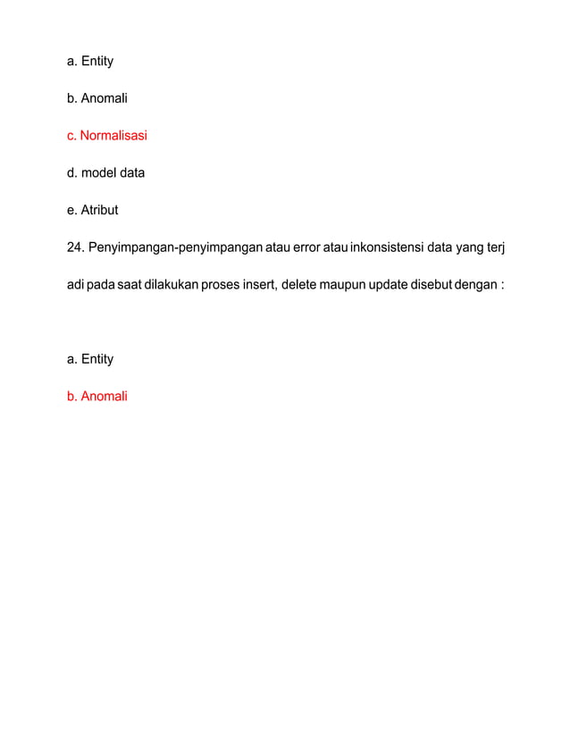 Contoh soal uts perancangan basis data | PDF