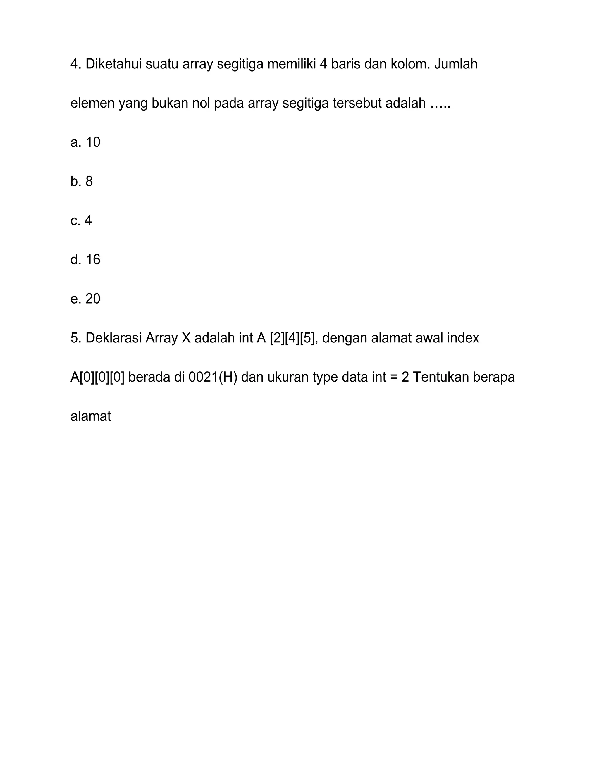 Contoh soal uts struktur data | PDF