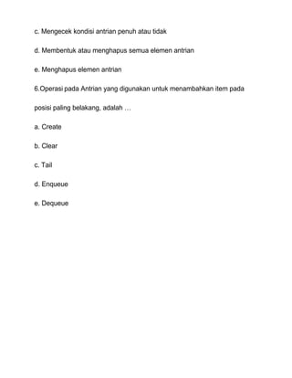 Contoh soal uts struktur data | PDF