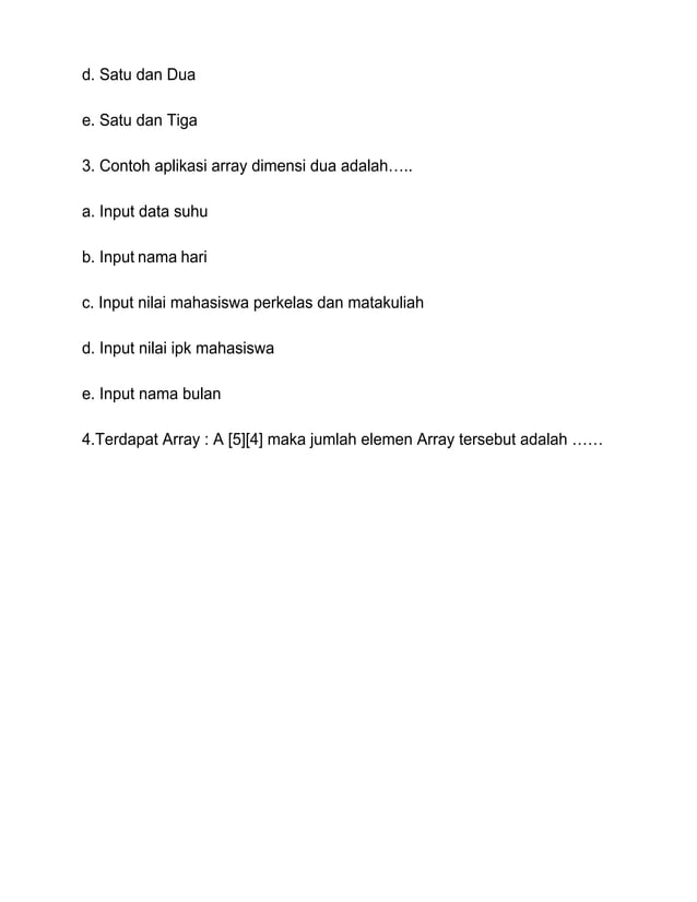 Contoh soal uts struktur data | PDF