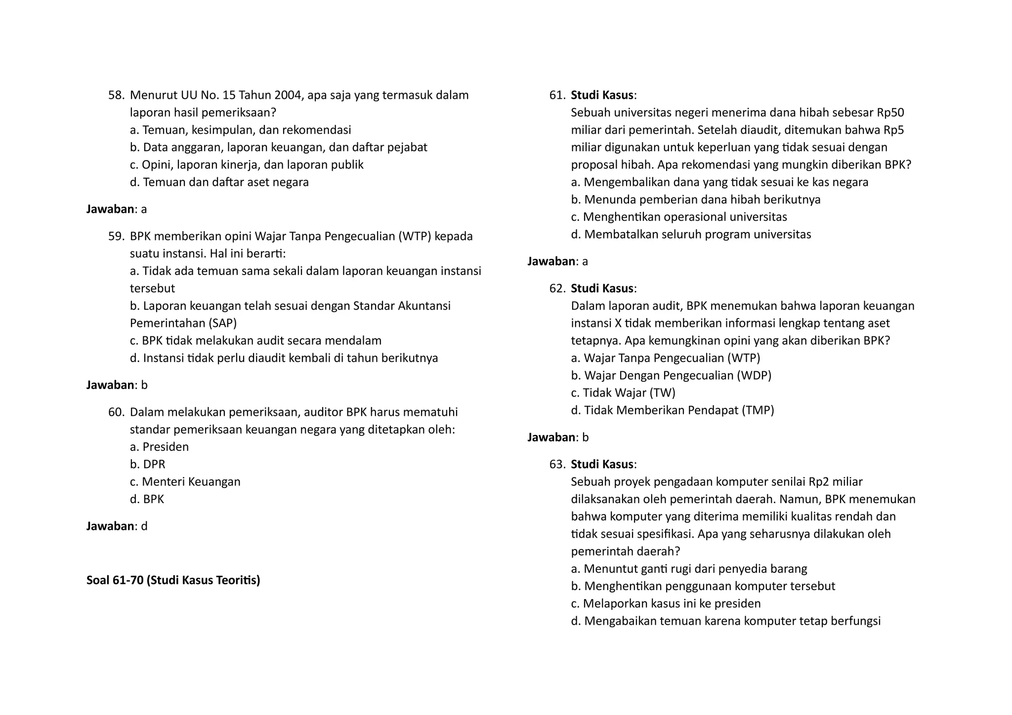 Contoh Soal Soal UU NO 15 2004 lengkap.pdf