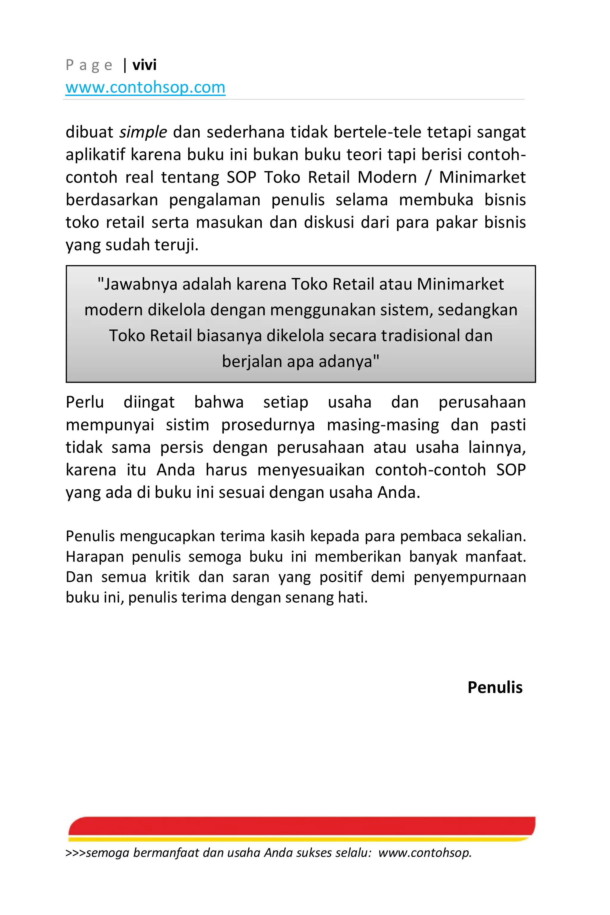 Contoh SOP Layanan Customer Toko Tetail | PDF