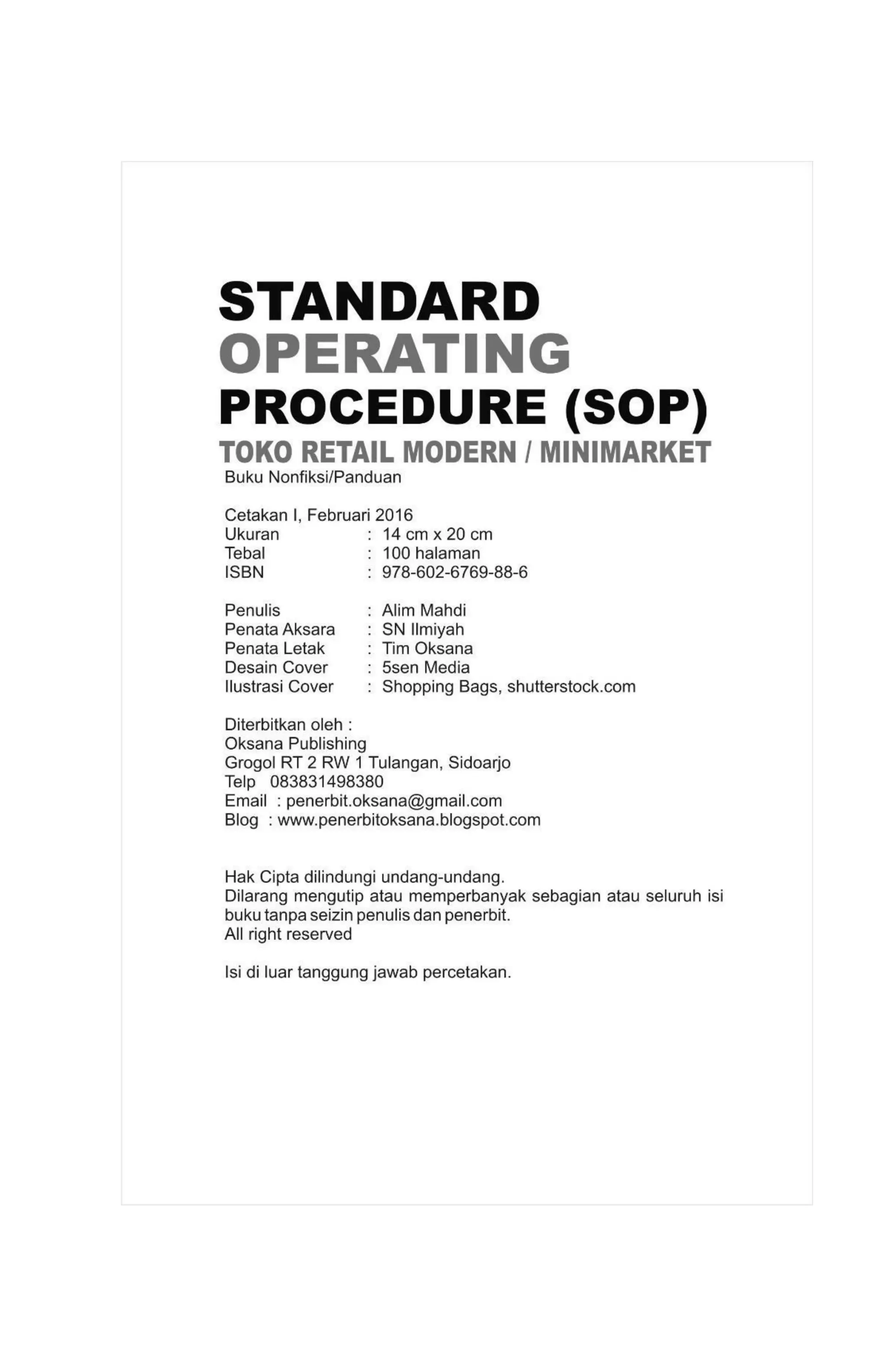 Contoh SOP Layanan Customer Toko Tetail | PDF