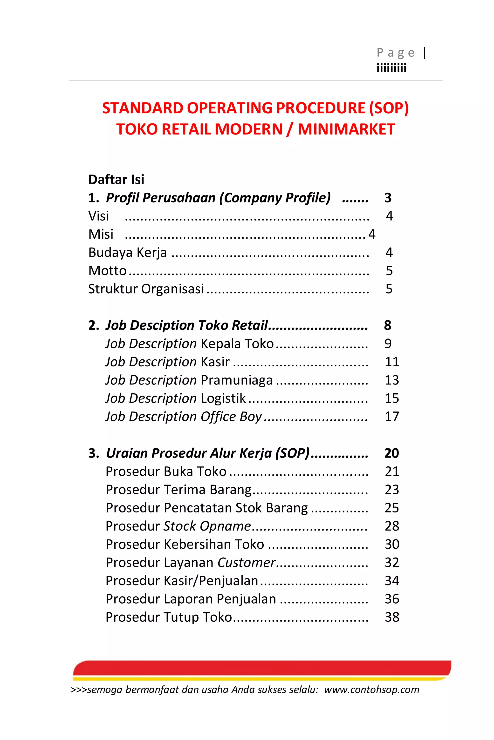 Contoh SOP Layanan Customer Toko Tetail | PDF