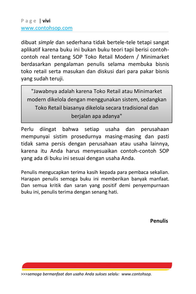 Contoh SOP Layanan Customer Toko Tetail | PDF