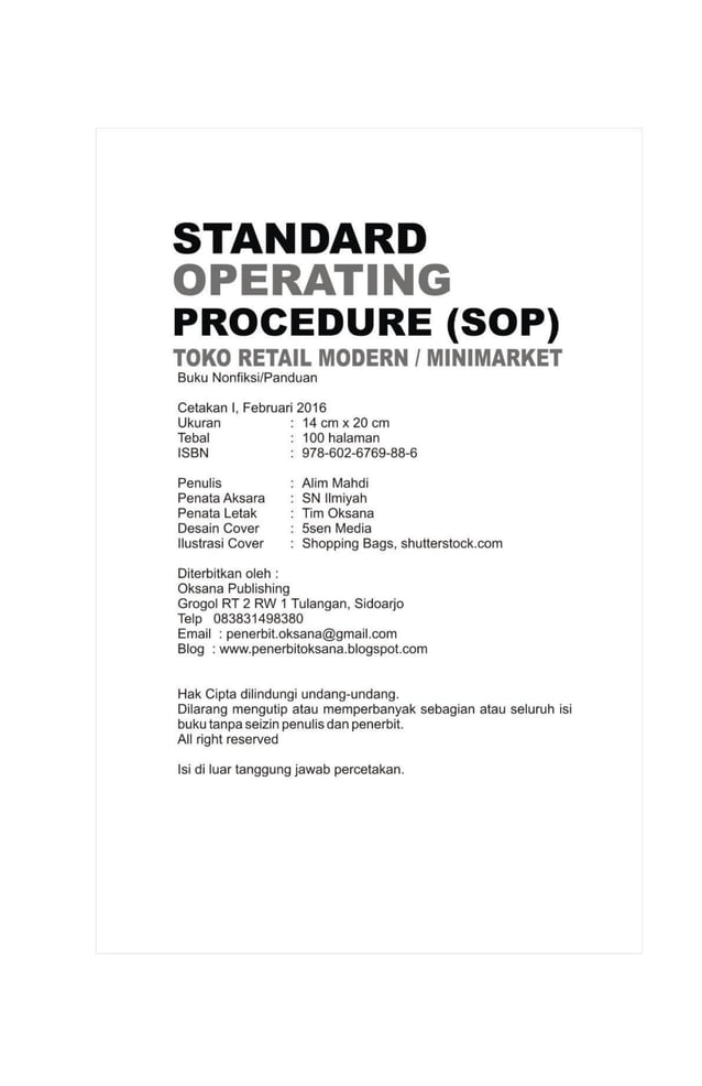 Contoh SOP Layanan Customer Toko Tetail | PDF