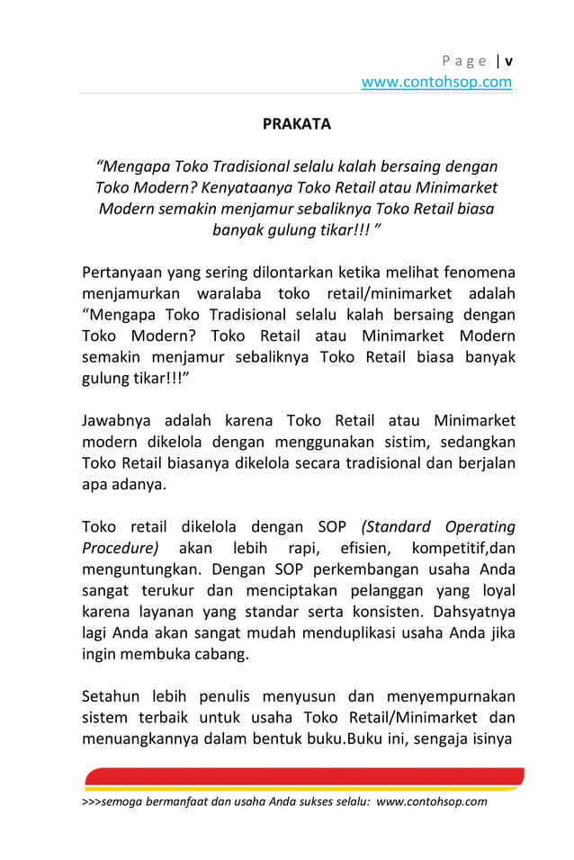 Contoh SOP Layanan Customer Toko Tetail | PDF