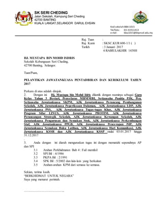 Contoh srt lantikan | DOCX