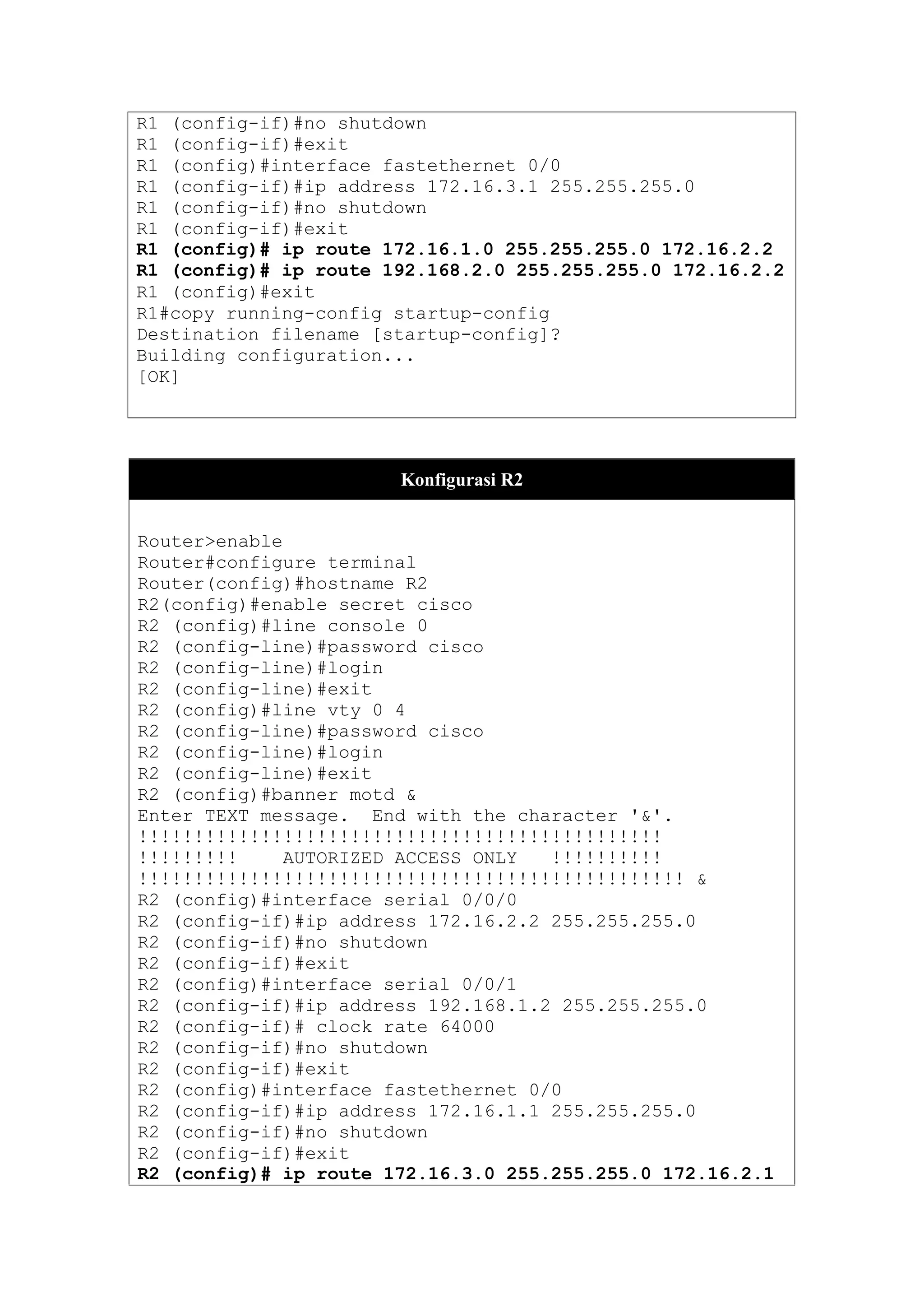 Contoh static router | PDF