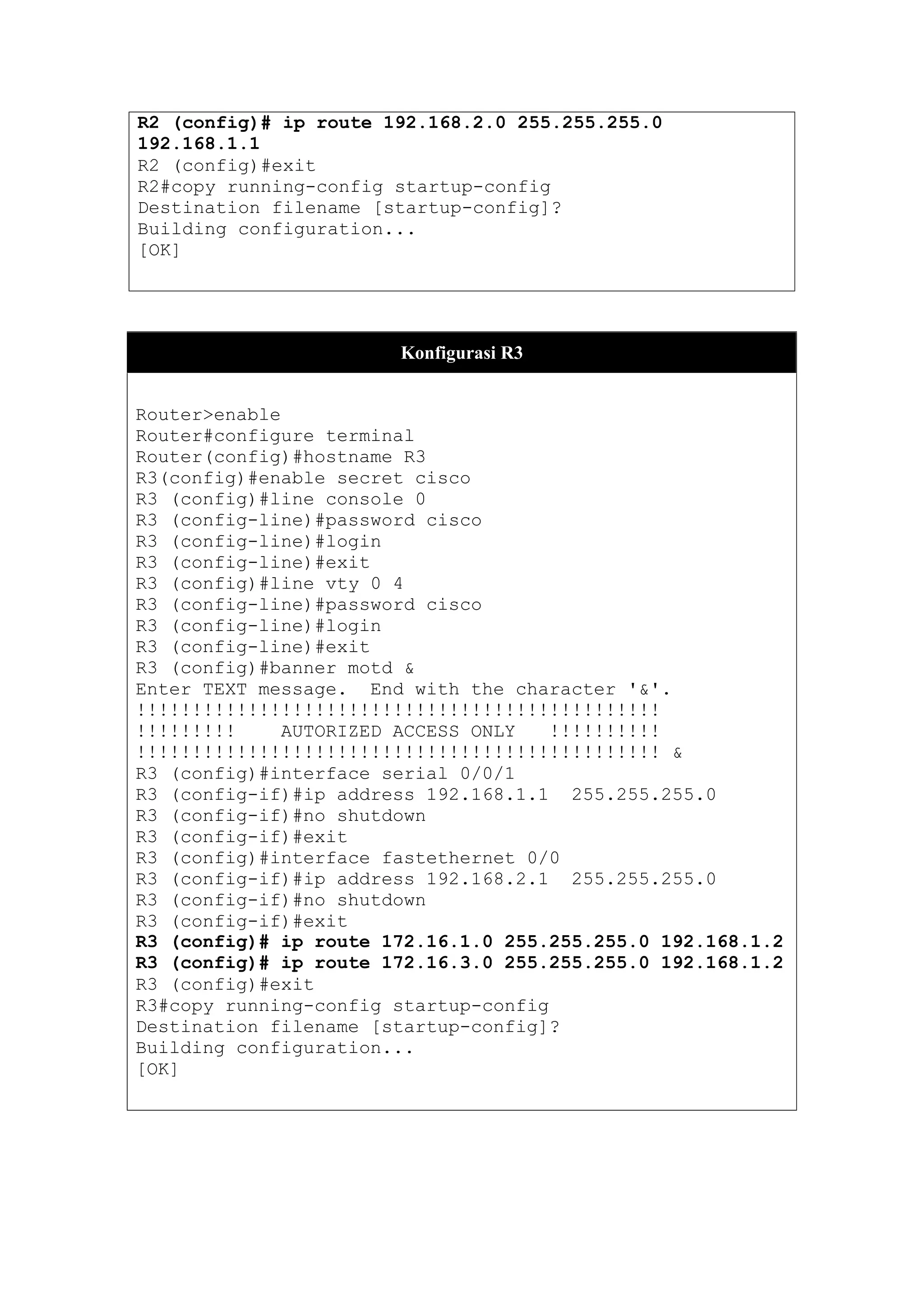 Contoh static router | PDF