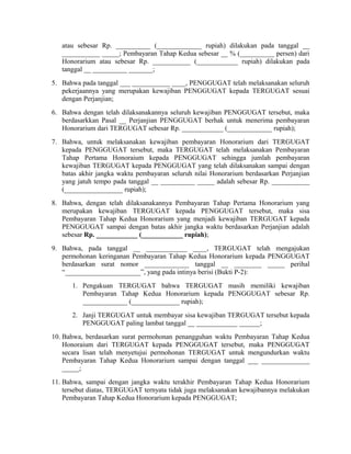 Contoh surat gugatan wanprestasi | DOC