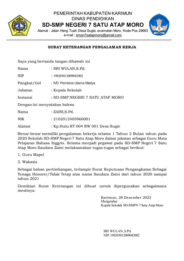 Yuk Simak Contoh Surat Keterangan Formasi Guru Terbaik Buat Contoh