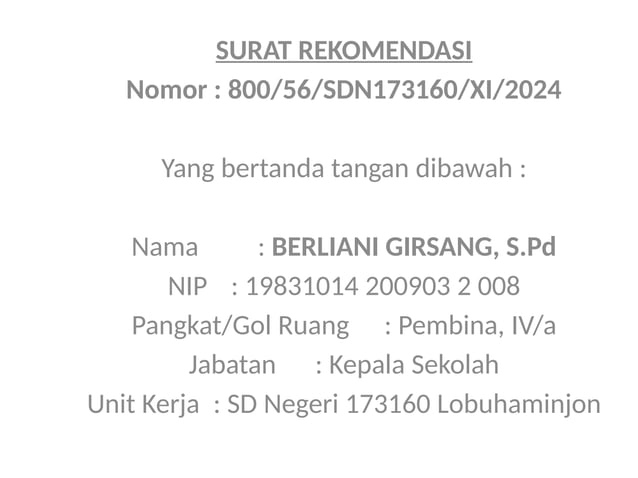 Contoh Surat Keterangan Usul Rekomendasi Berkala.pptx