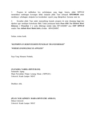 Contoh surat rasmi | DOCX