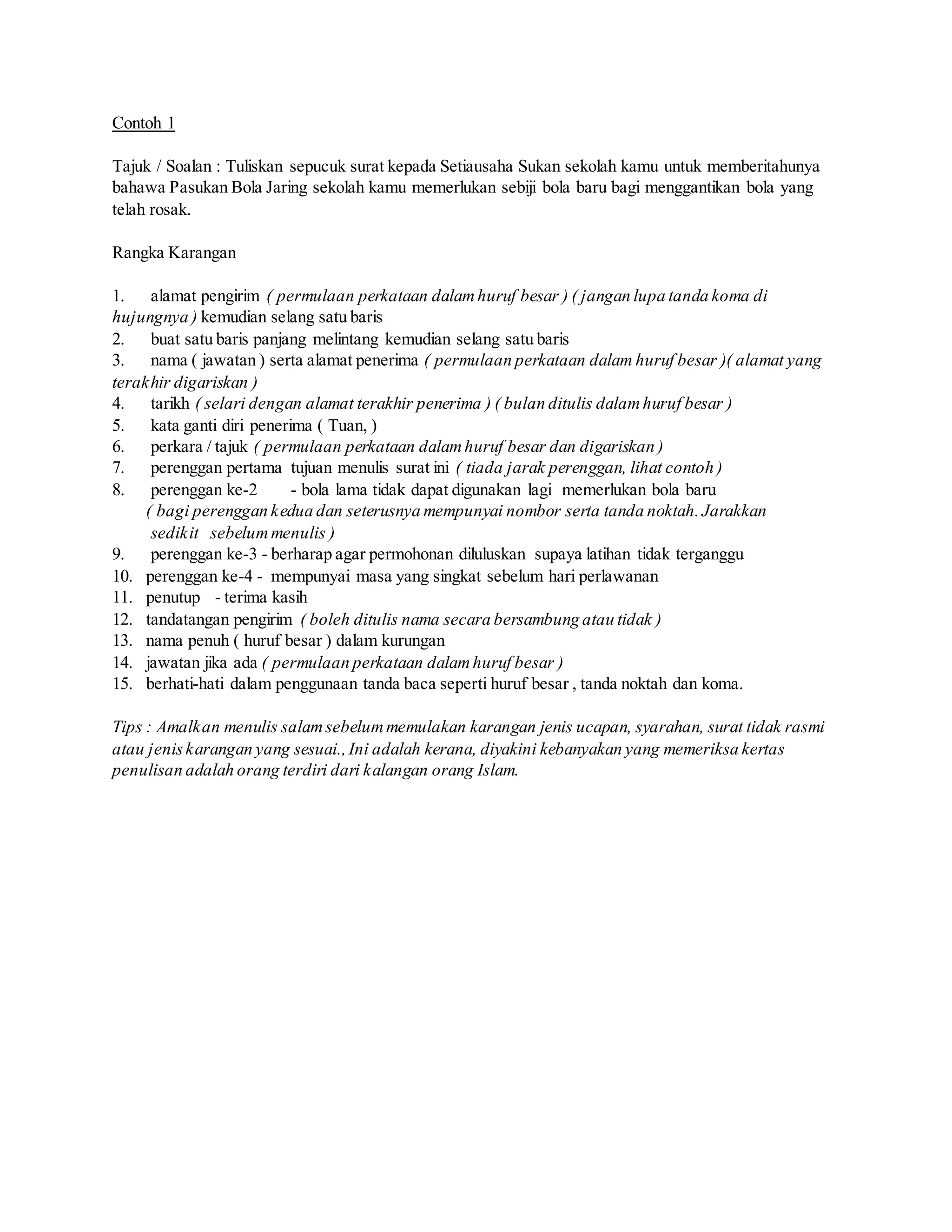 Contoh surat rasmi and tidak rasmi | DOCX