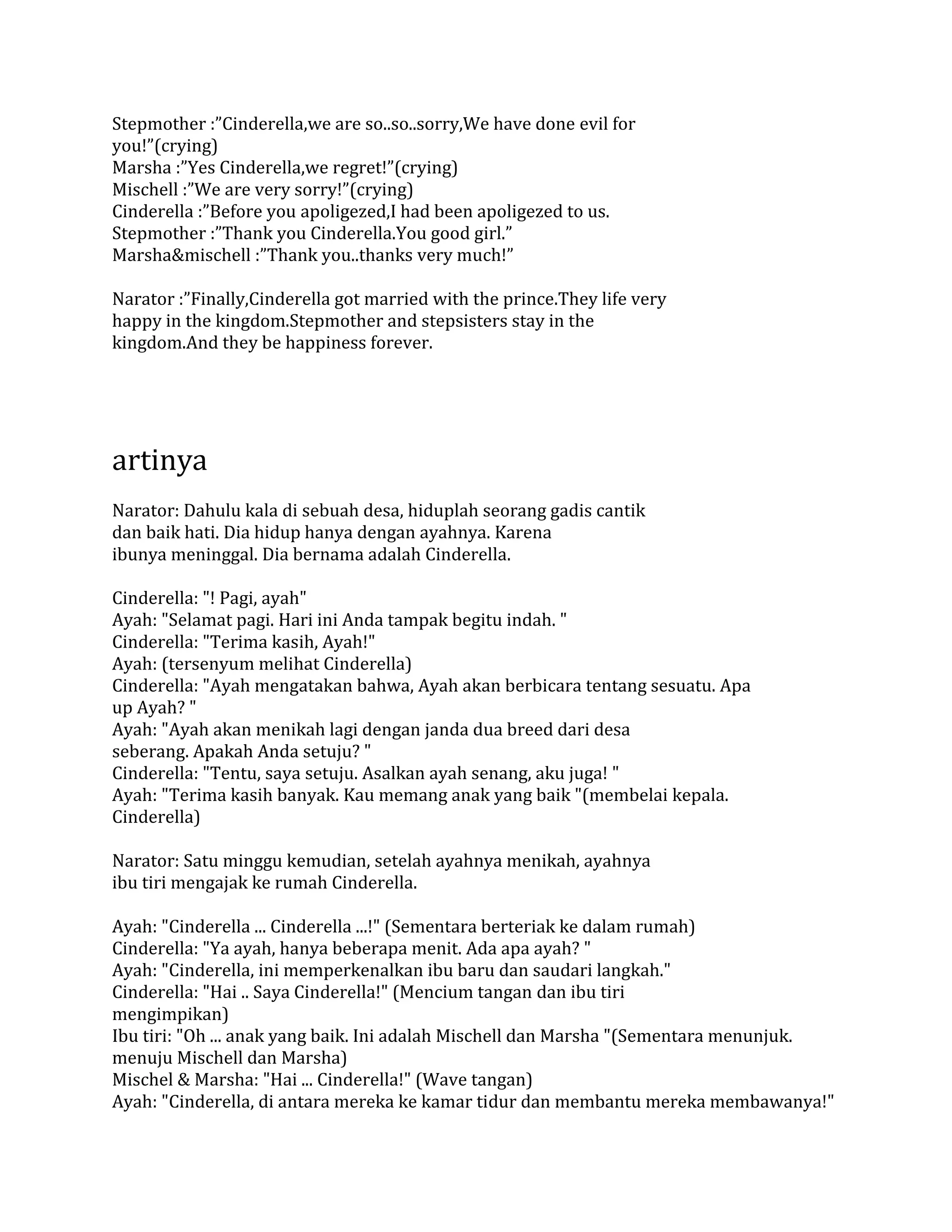 Contoh teks drama bahasa inggris | DOCX