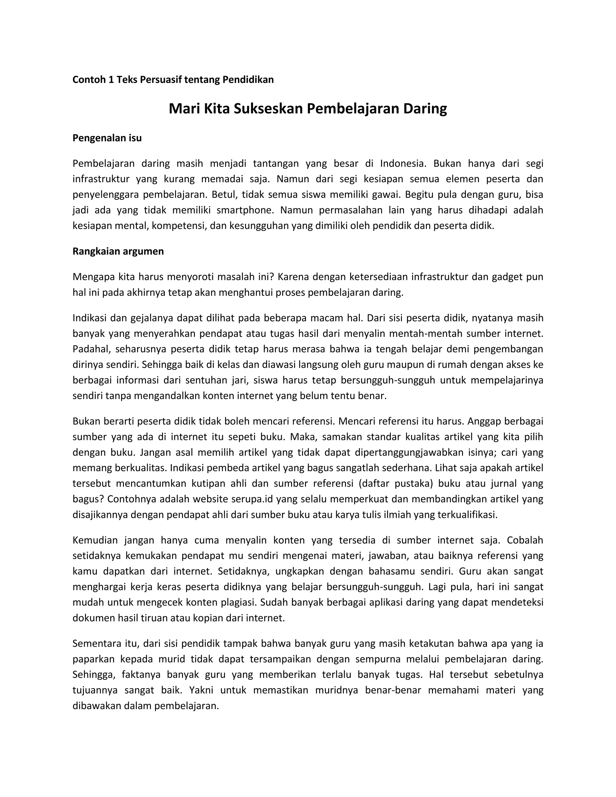 Contoh teks persuasi | PDF