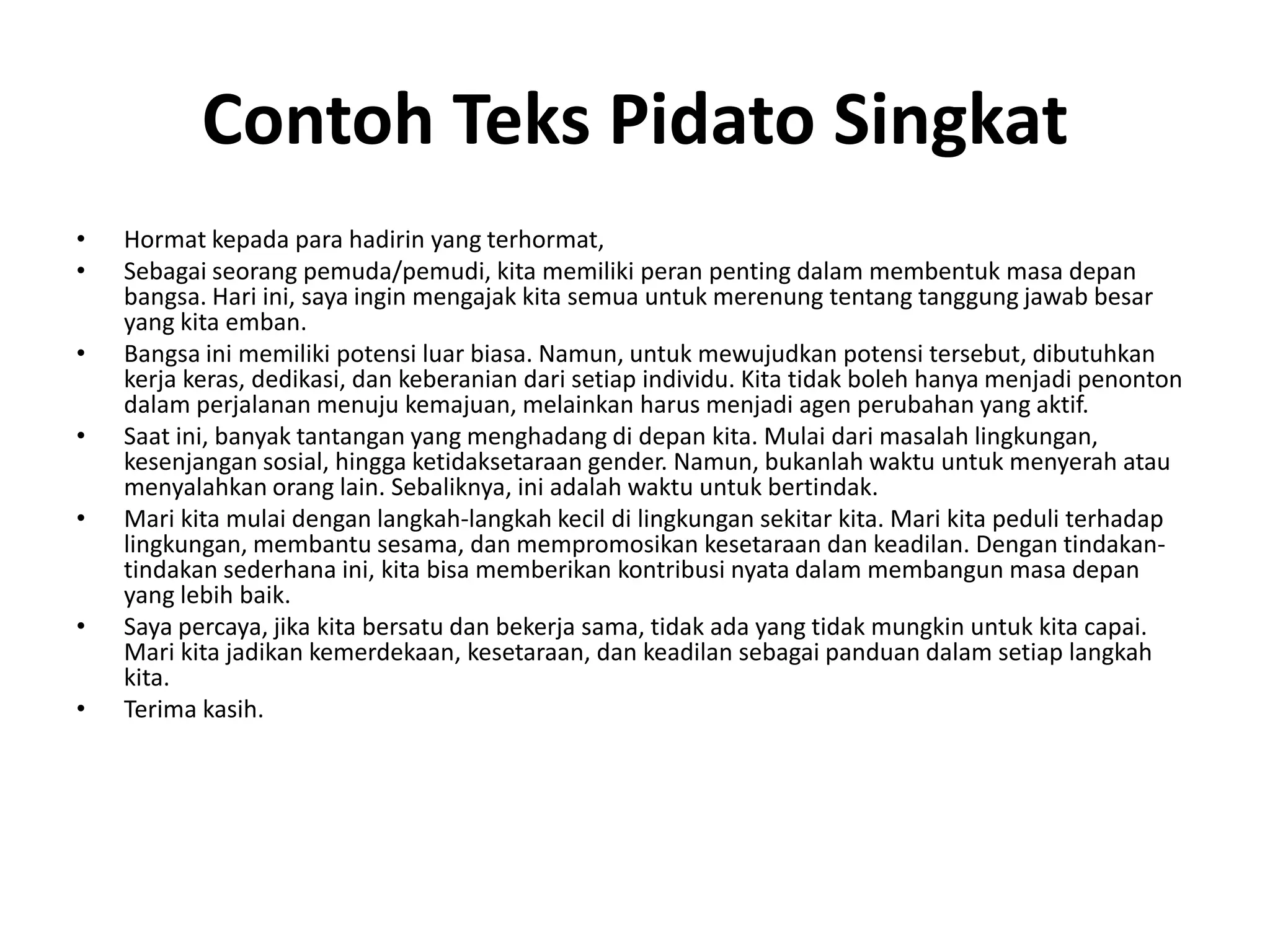 Contoh Teks Pidato Singkat - kesetaraan.pptx