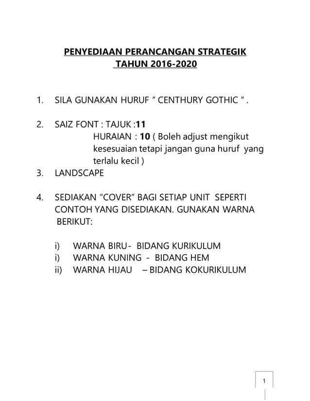 Contoh template perancangan strategik | PDF