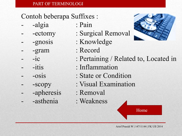 Contoh terminologi kedokteran | PPTX