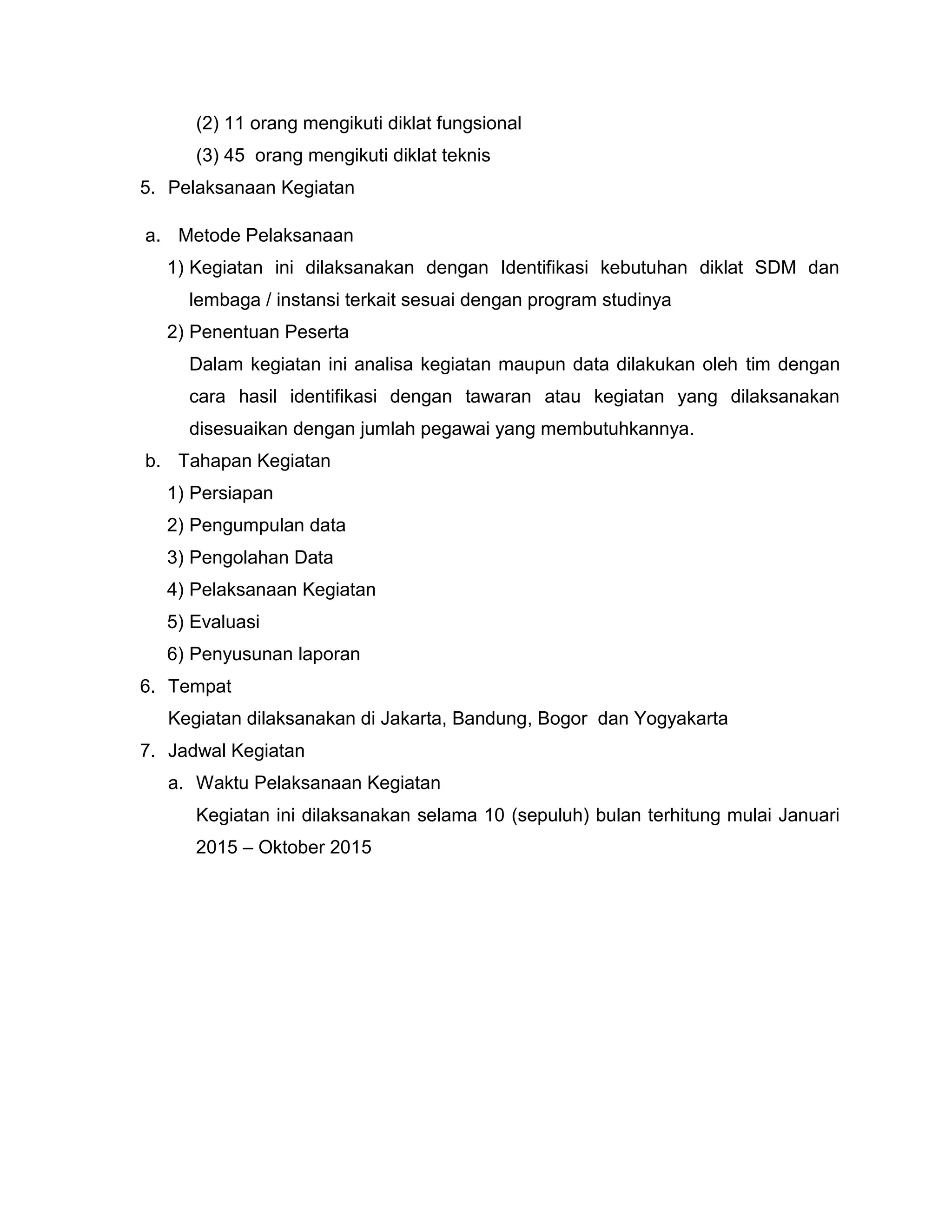 Kumpulan TOR / Kerangka Acuan Kerja | PDF