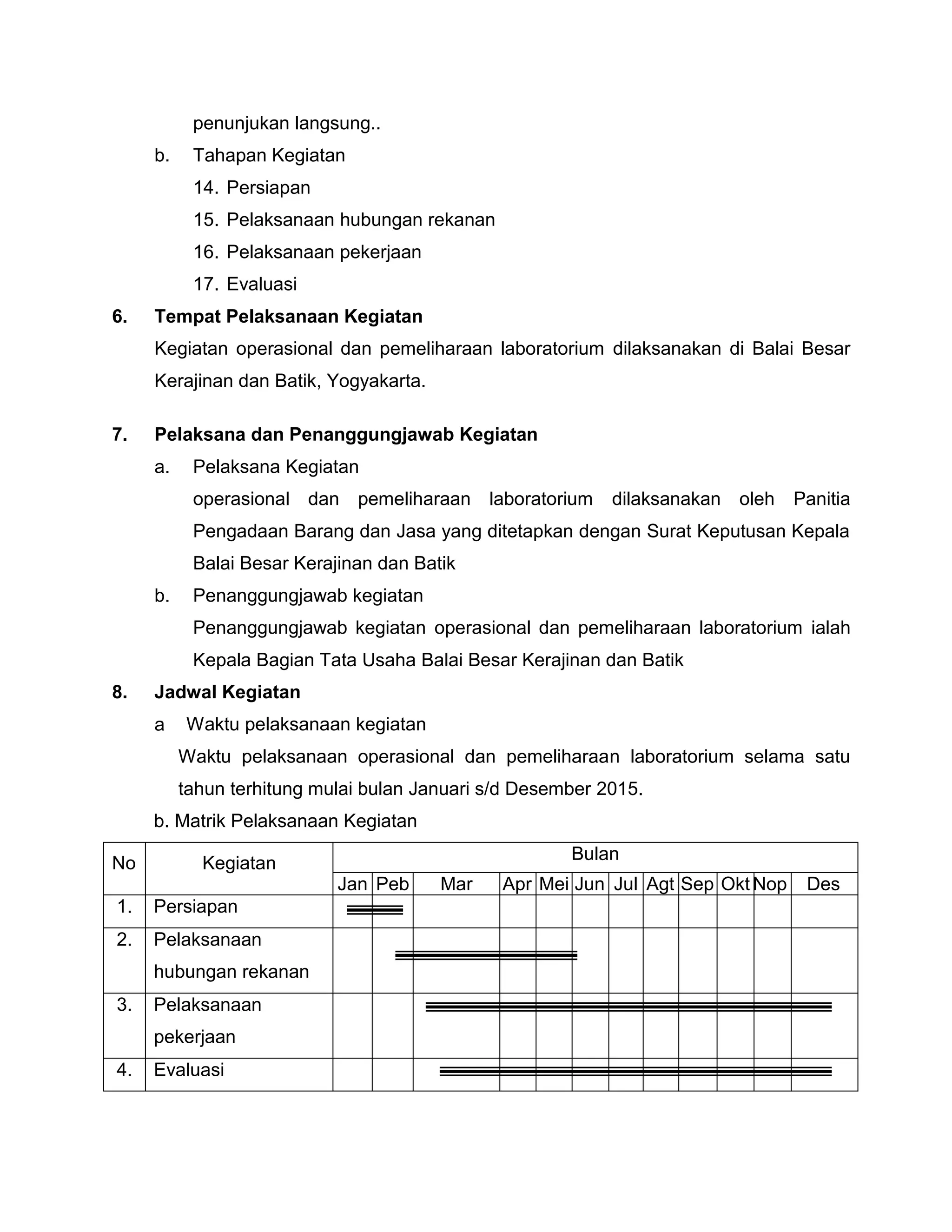 Kumpulan TOR / Kerangka Acuan Kerja | PDF