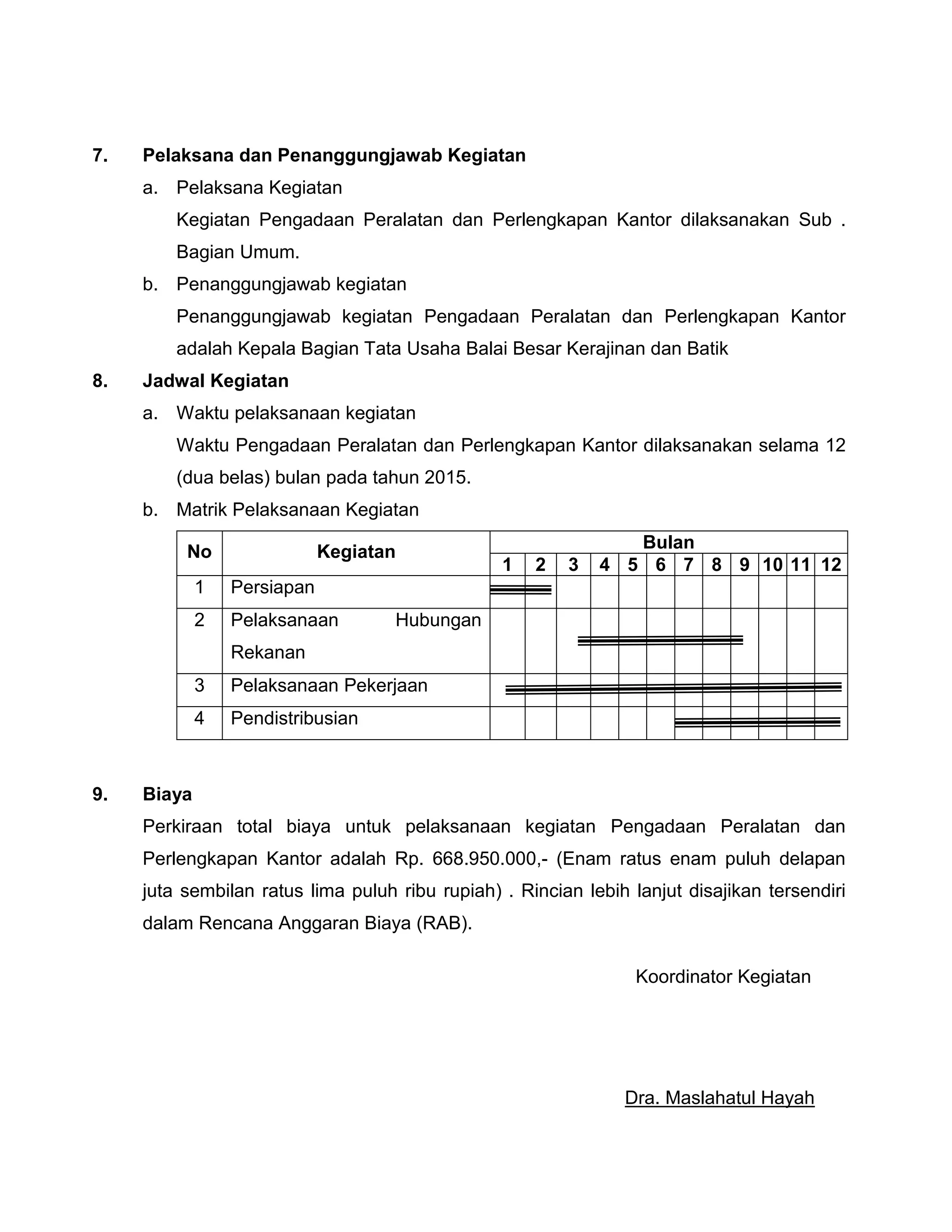Kumpulan TOR / Kerangka Acuan Kerja | PDF
