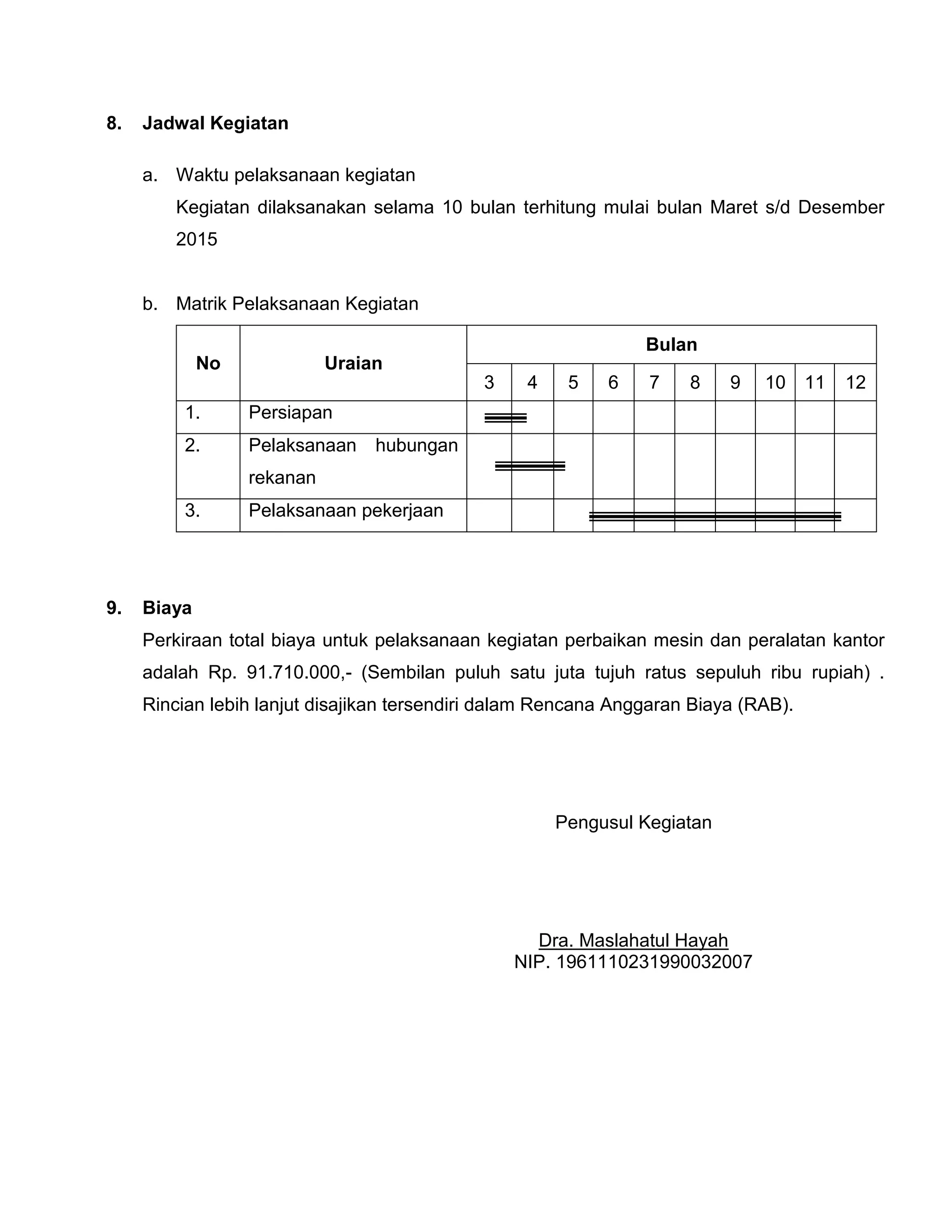 Kumpulan TOR / Kerangka Acuan Kerja | PDF