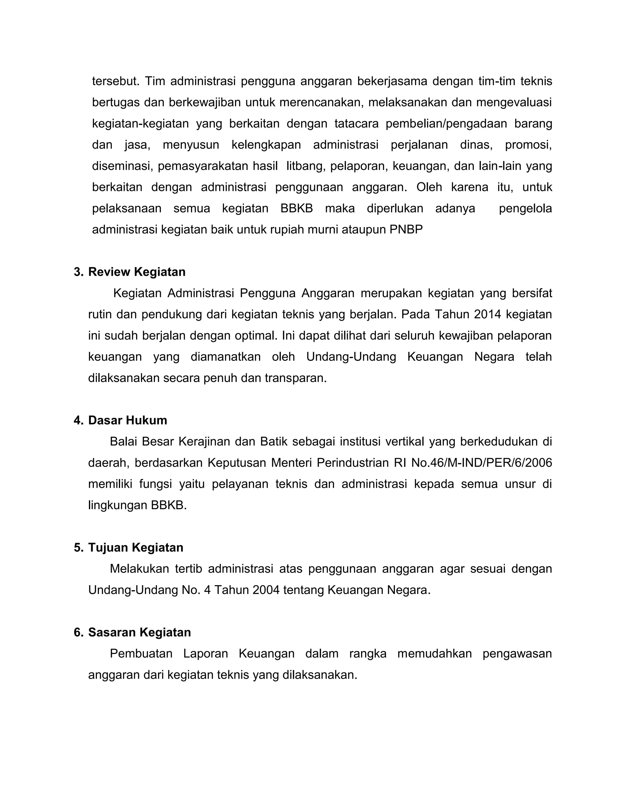 Kumpulan TOR / Kerangka Acuan Kerja | PDF