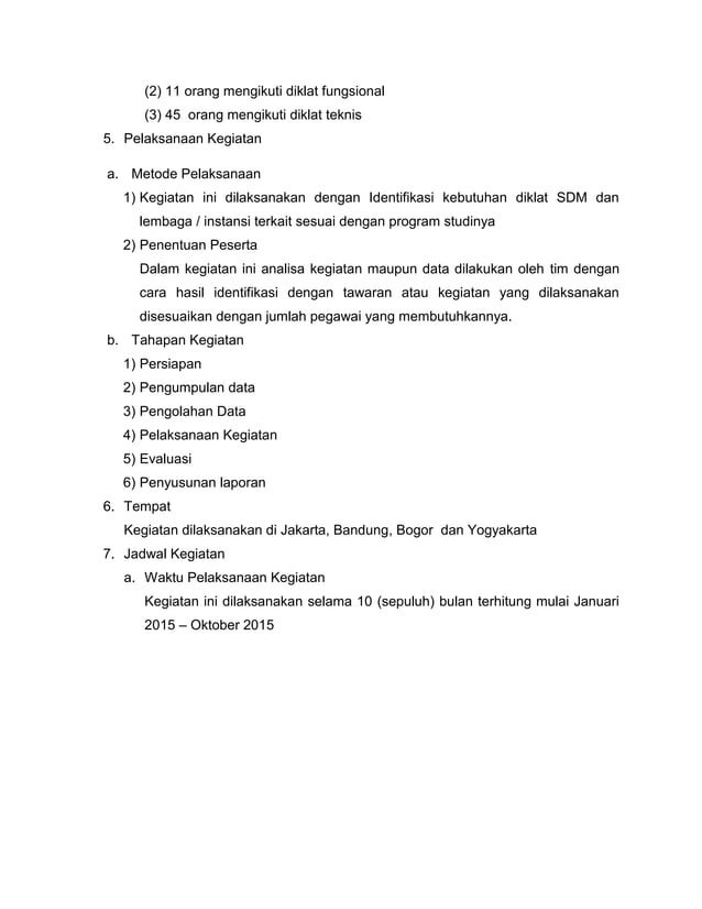 Kumpulan TOR / Kerangka Acuan Kerja | PDF