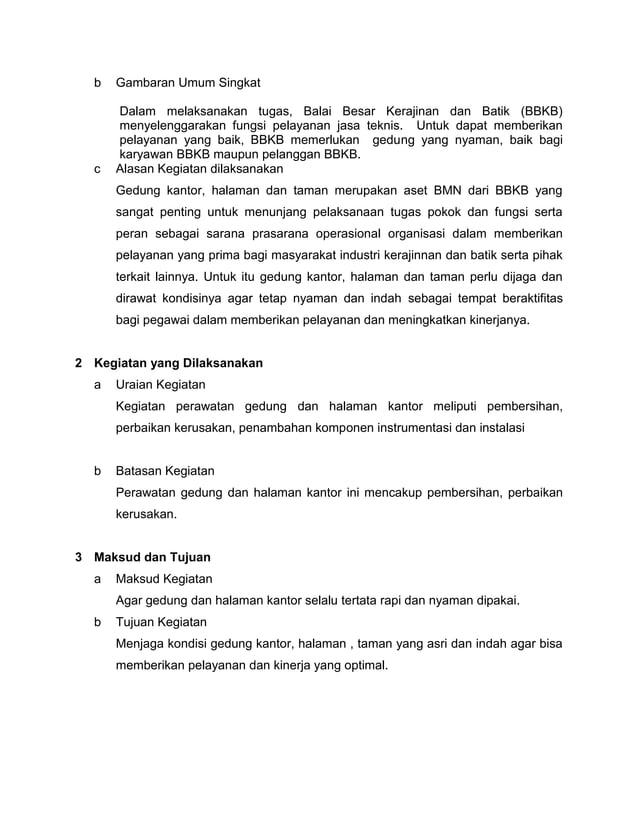 Kumpulan TOR / Kerangka Acuan Kerja | PDF