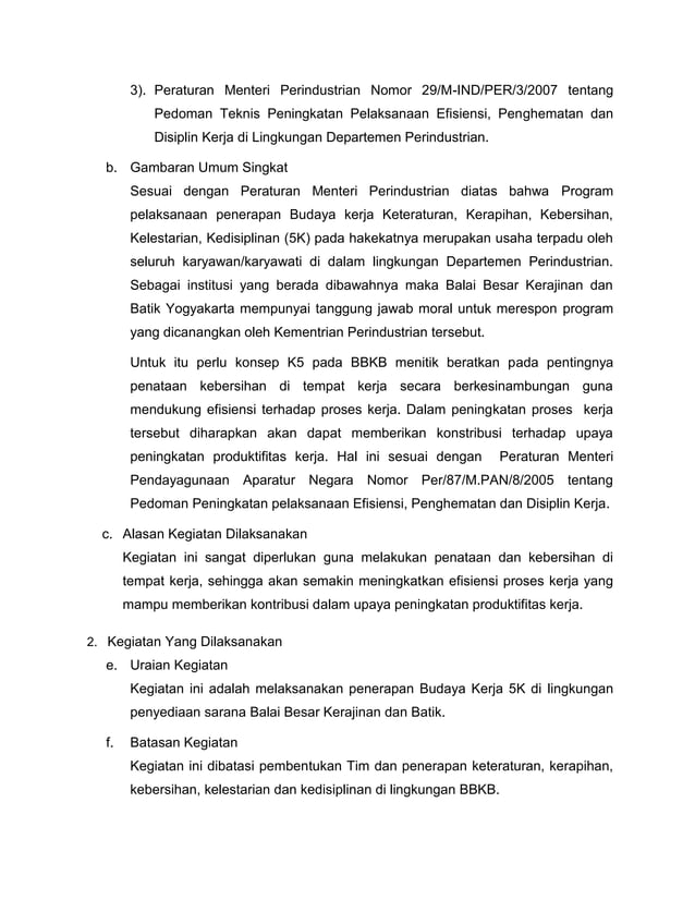 Kumpulan TOR / Kerangka Acuan Kerja | PDF
