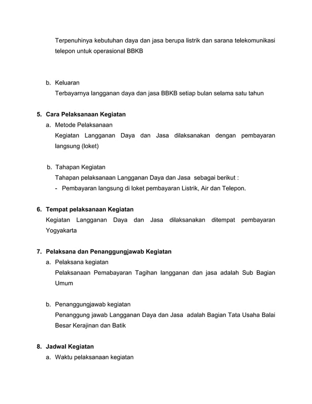 Kumpulan TOR / Kerangka Acuan Kerja | PDF