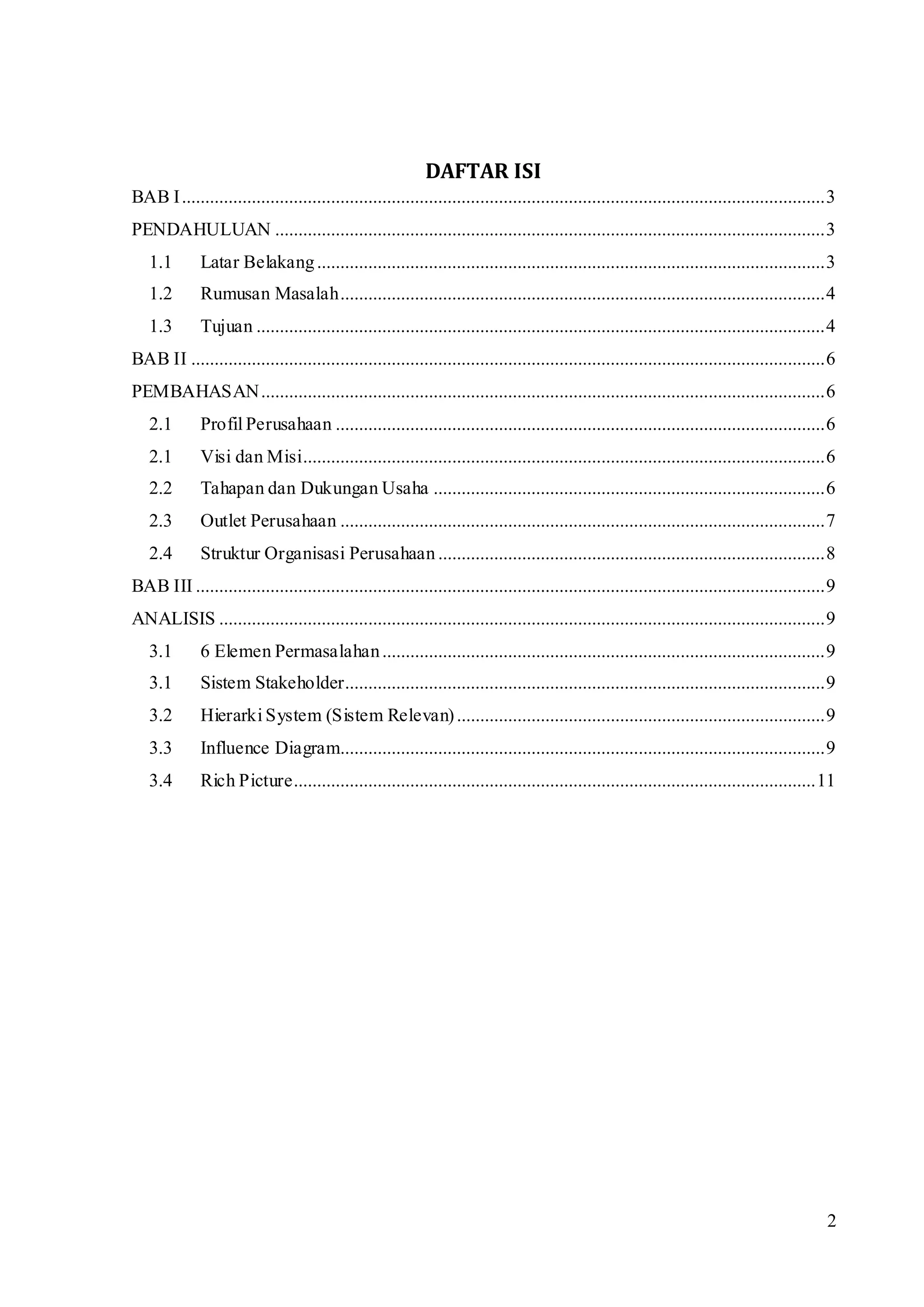 Contoh tugas besar pemodelan sistem | DOCX