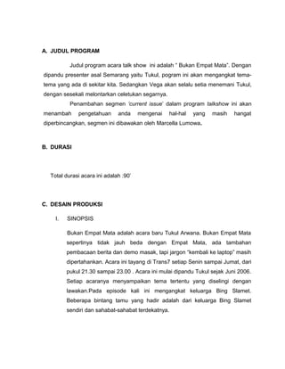 Contoh format tugas menganalisa program | DOC