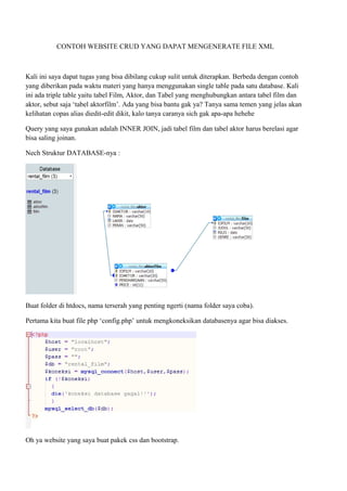 Contoh website crud yang dapat mengenerate file xml | DOC